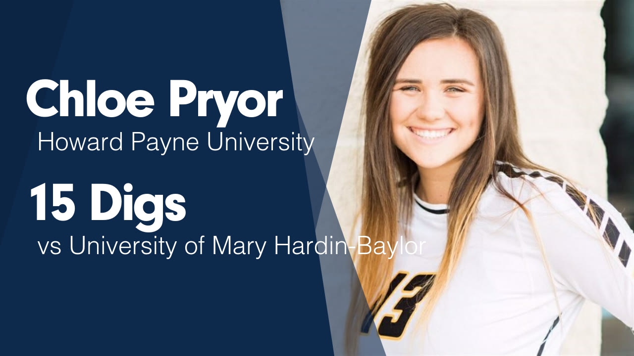 15 Digs vs University of Mary Hardin-Baylor - Chloe Pryor highlights - Hudl