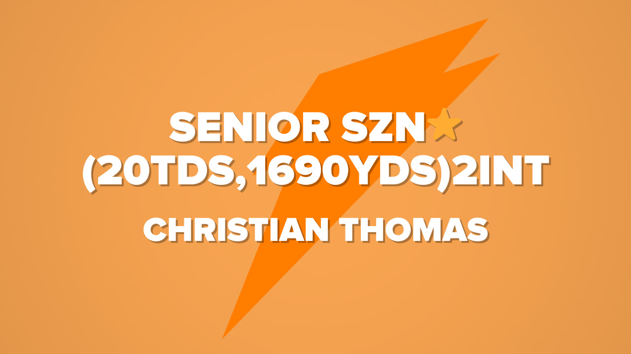 Senior Szn⭐️ (20TDS,1690yds)2INT - christian thomas highlights - Hudl